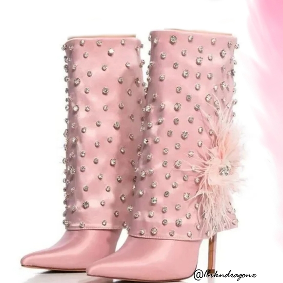 Azalea Wang | Shoes | Nwt Barbiecore Pink Embellished Booties Spunky ...